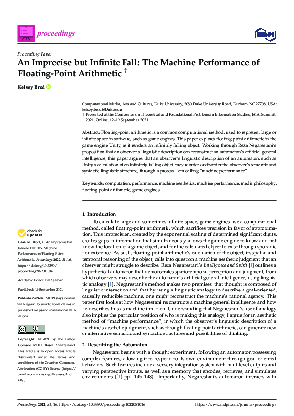 (PDF) An Imprecise but Infinite Fall: The Machine Performance of ... (PDF) An Imprecise but Infinite Fall: The Machine Performance of ...