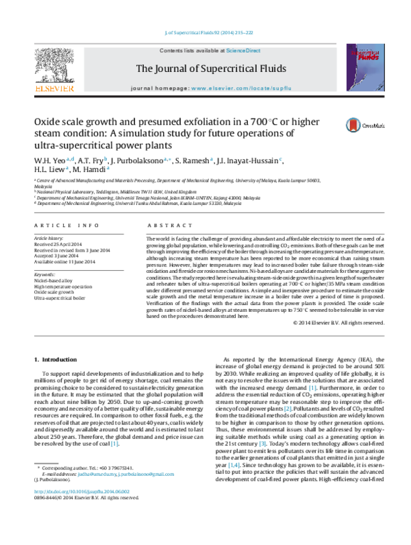 (PDF) Oxide scale growth and presumed exfoliation in a 700°C or higher ...