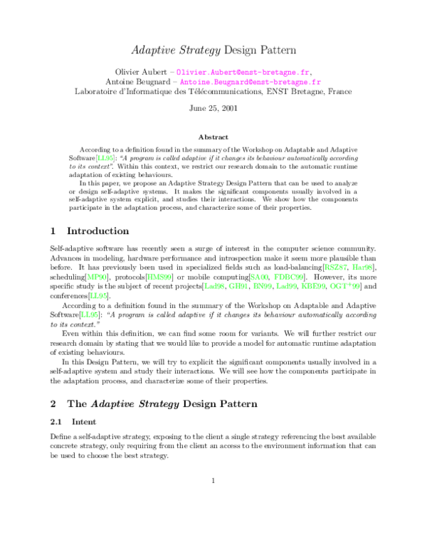 (PDF) Adaptive Strategy Design Pattern