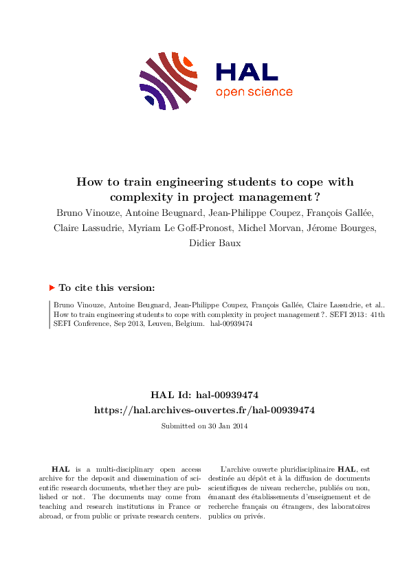 (PDF) How to train engineering students to cope with complexity in ...