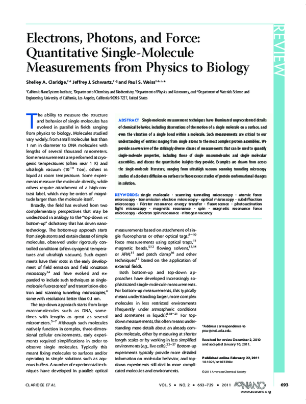 (PDF) Electrons, Photons, and Force: Quantitative Single-Molecule ...