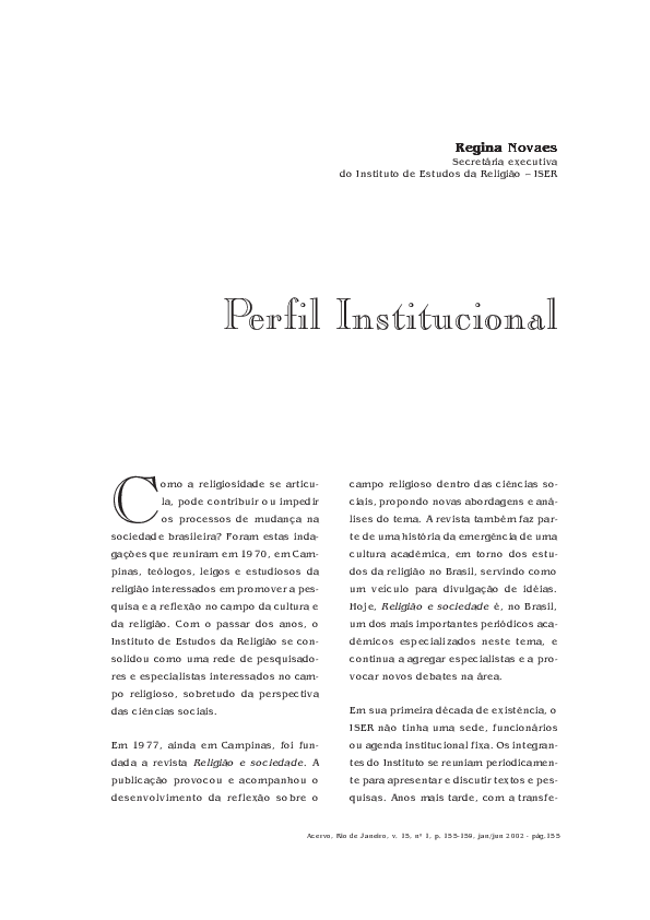 (PDF) R V O Perfil Institucional