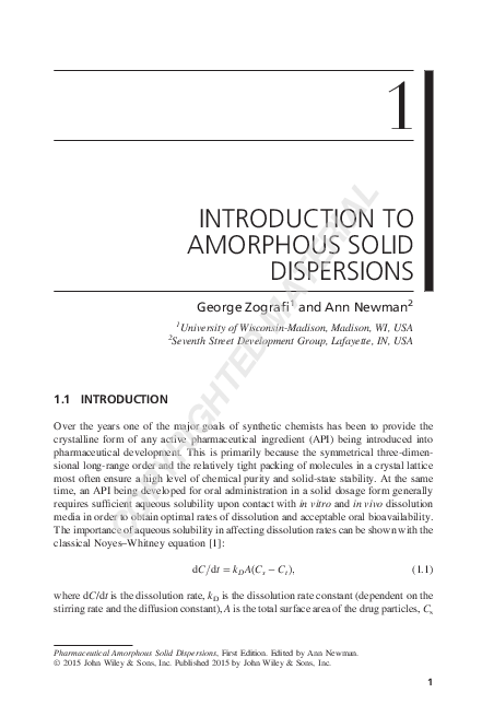 (PDF) 1 Introduction to Amorphous Solid Dispersions