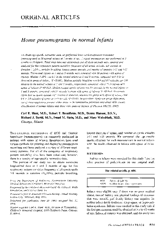 (PDF) Home pneumograms in normal infants