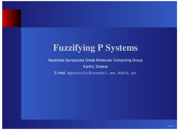 (PDF) Fuzzifying P Systems