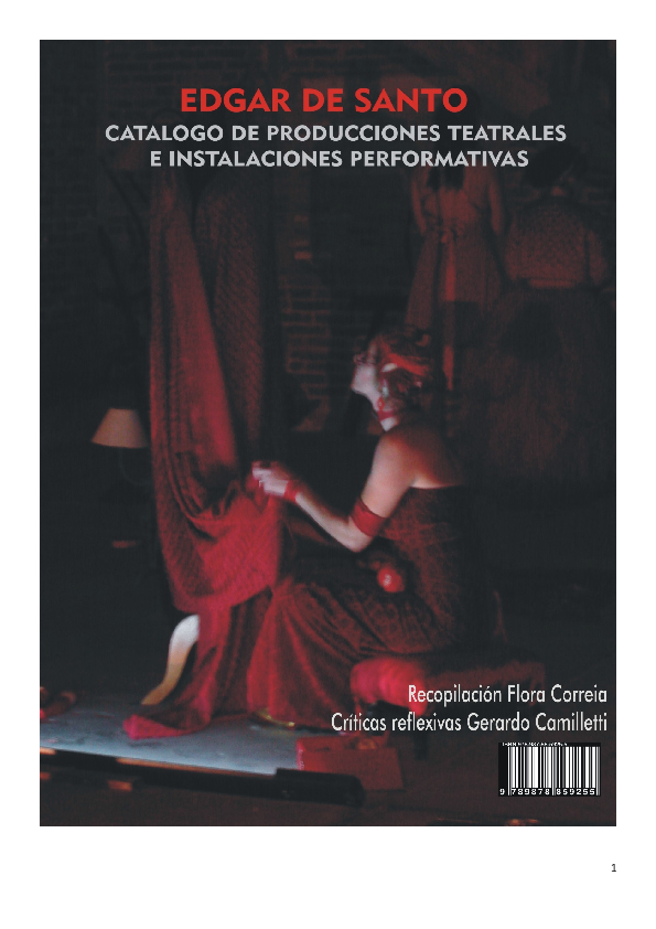 (DOC) Edgar De Santo, catalogo de producciones teatrales y perfotrmaticas
