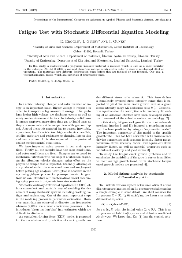 (PDF) Fatigue Test with Stochastic Differential Equation Modeling
