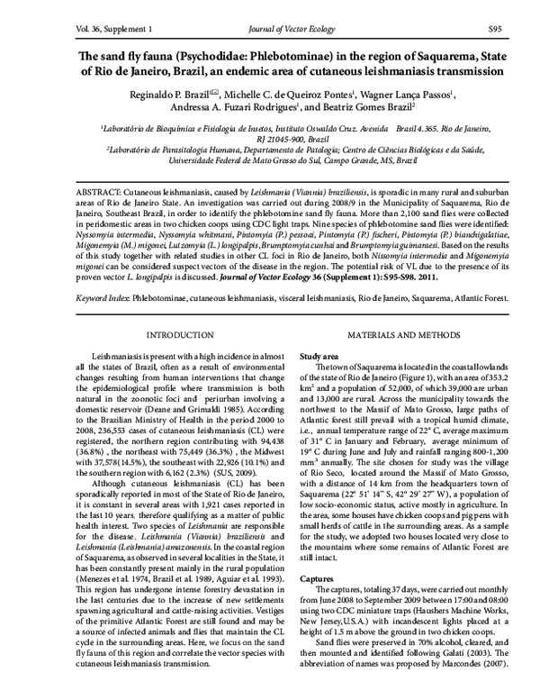 (PDF) The sand fly fauna (Psychodidae: Phlebotominae) in the region of ...
