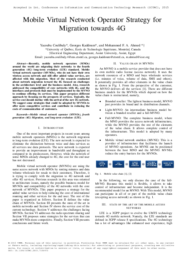 (PDF) Mobile virtual network operator strategy for migration towards 4G