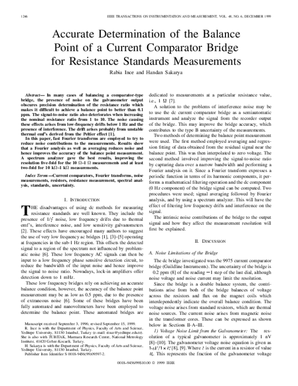 (PDF) Accurate determination of the balance point of a current ...