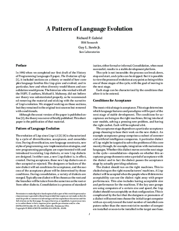 (PDF) A pattern of language evolution