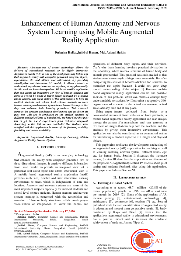 (PDF) Enhancement of Human Anatomy and Nervous System Learning using Mobile Augmented Reality ...