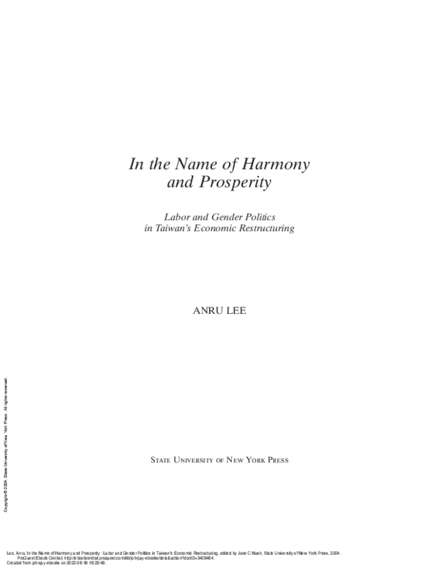 (PDF) In the Name of Harmony and Prosperity