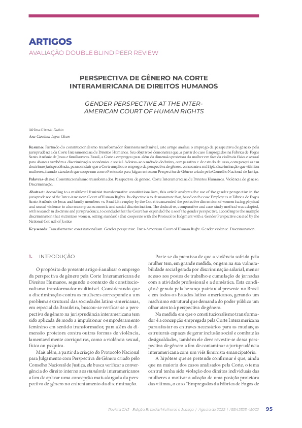 (PDF) Perspectiva de Gênero na Corte Interamericana de Direitos Humanos