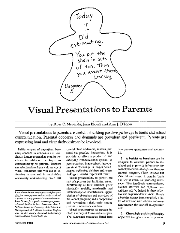(PDF) Visual presentations to parents