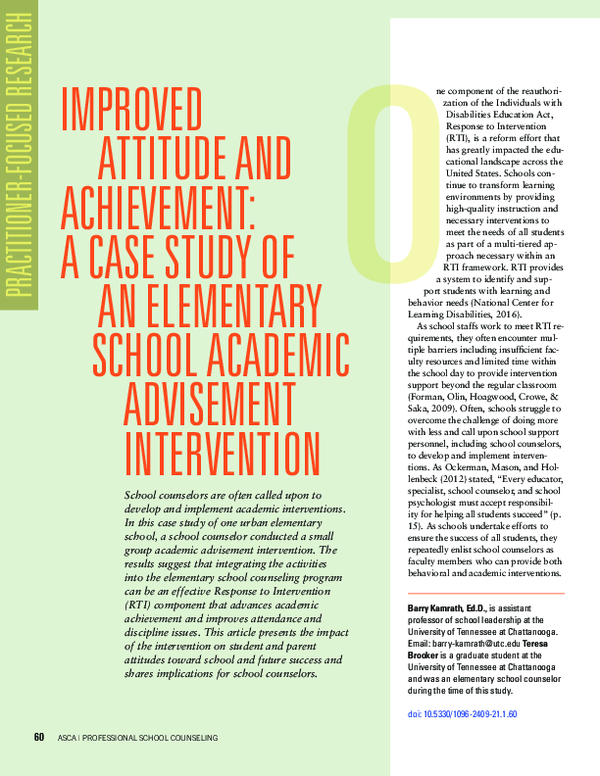 (PDF) Improved Attitude and Achievement: A Case Study of an Elementary ...