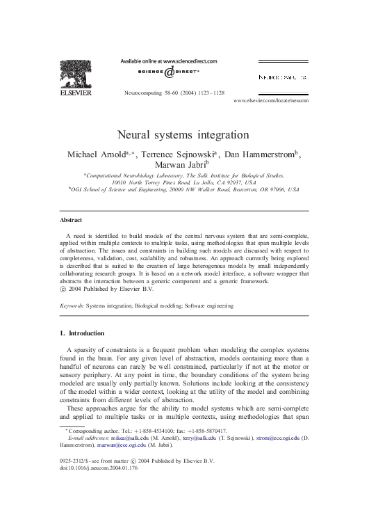 (PDF) Neural systems integration