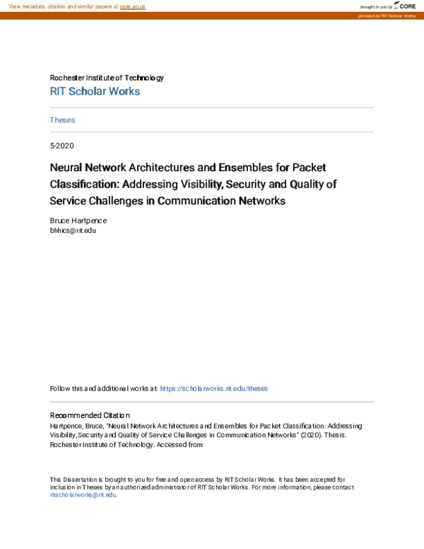 (PDF) Neural Network Architectures and Ensembles for Packet Classification: Addressing ...