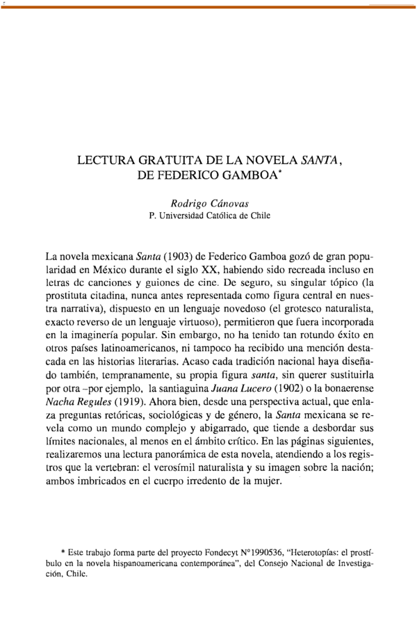 (PDF) Lectura gratuita de la novela" Santa", de Federico Gamboa
