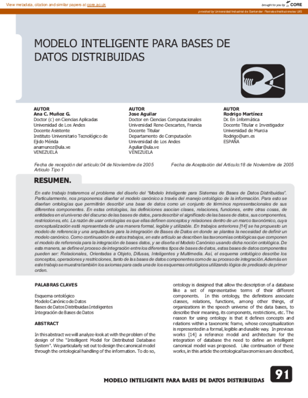 (PDF) Modelo Inteligente para Bases de Datos Distribuidas