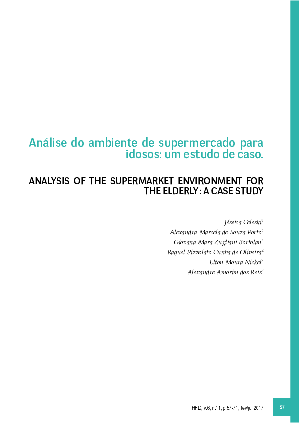(PDF) Analysis of the Supermarket Environment for Elderly: a Case Study