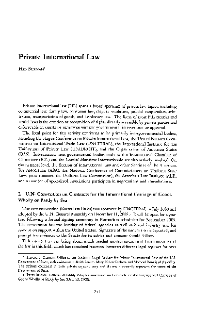 (PDF) Private international law