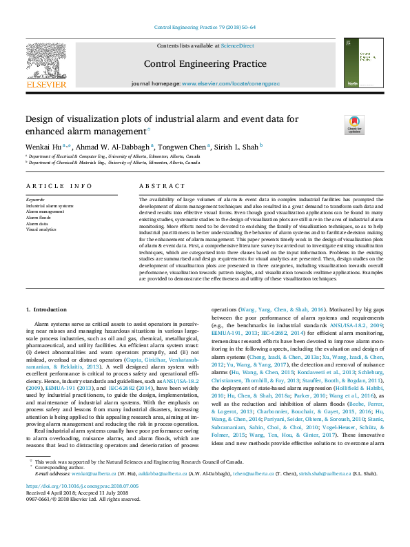 (PDF) Design of visualization plots of industrial alarm and event data ...