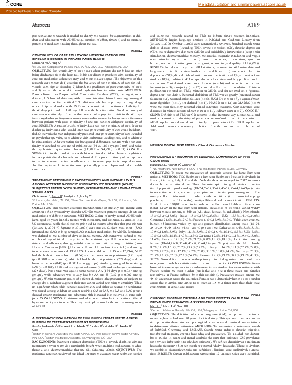 (PDF) PND2 Chronic Migraine Criteria and Their Effects on Global ...