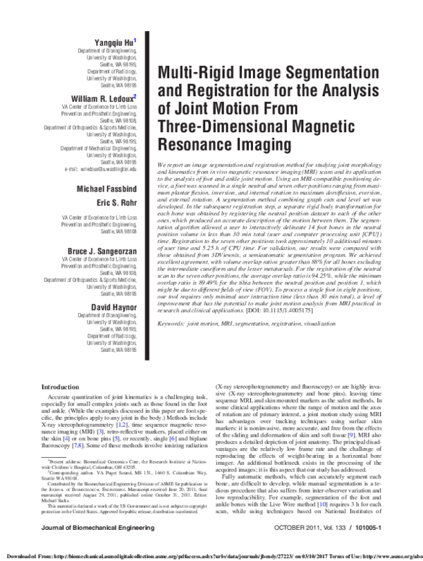(PDF) Multi-Rigid Image Segmentation and Registration for the Analysis of Joint Motion From ...