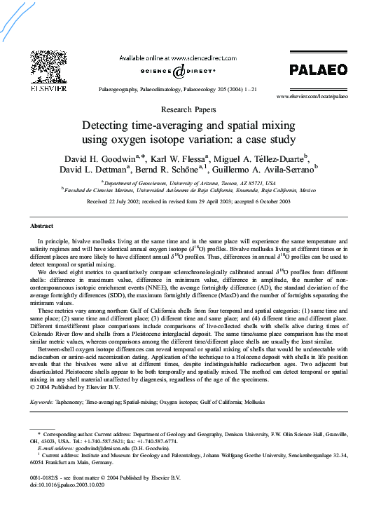 (PDF) Detecting time-averaging and spatial mixing using oxygen isotope variation: a case study ...