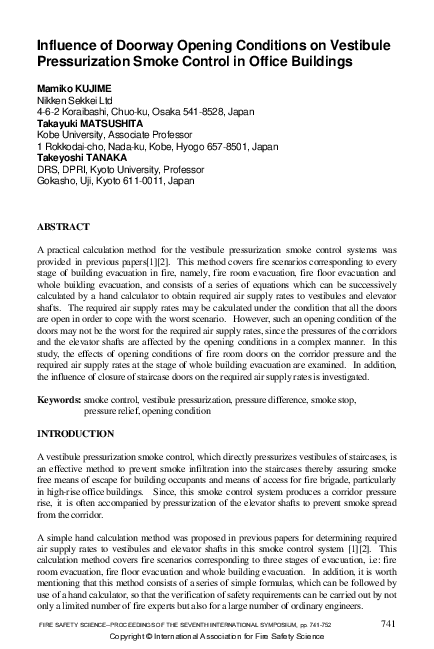 (PDF) Influence Of Doorway Opening Conditions On Vestibule ...