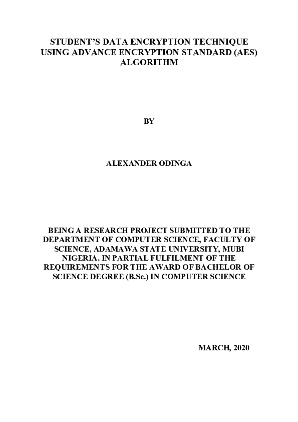 Doc Student S Data Encryption Technique Using Advance Encryption