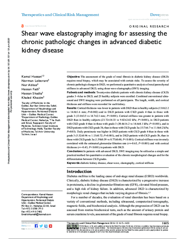 (PDF) Shear wave elastography imaging for assessing the chronic pathologic changes in advanced ...