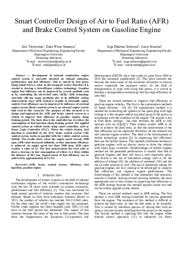 (PDF) Smart controller design of air to fuel ratio (AFR) and brake ...