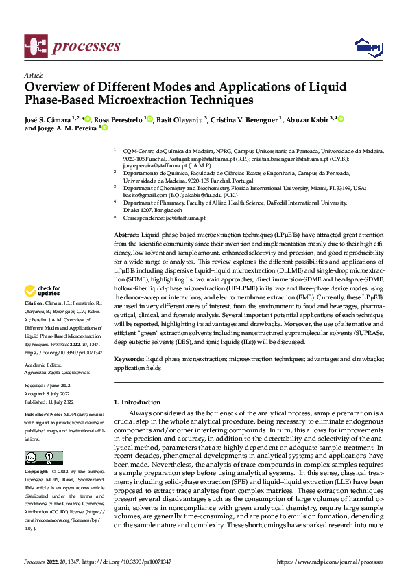 Pdf Overview Of Different Modes And Applications Of Liquid Phase