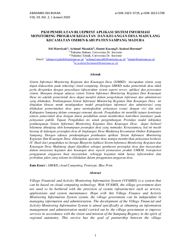 (PDF) PKM Pembuatan Blueprint Aplikasi Sistem Informasi Monitoring ...