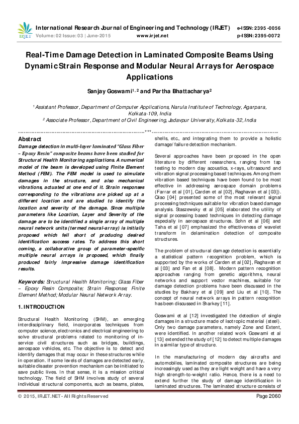 (PDF) Real-Time Damage Detection in Laminated Composite Beams Using Dynamic Strain Response and ...