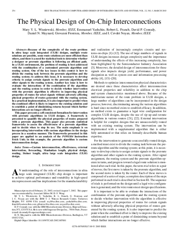 (PDF) The physical design of on-chip interconnections