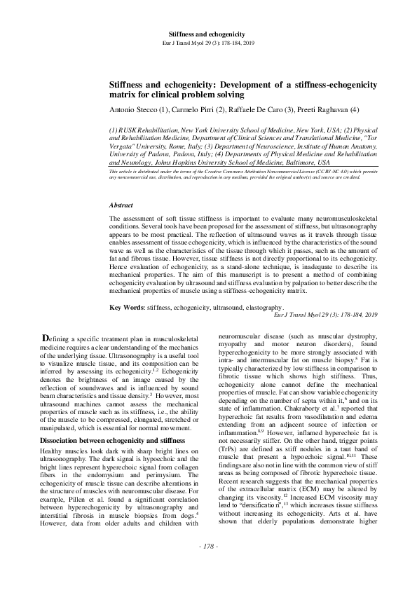 (PDF) Stiffness and echogenicity: Development of a stiffness-echogenicity matrix for clinical ...
