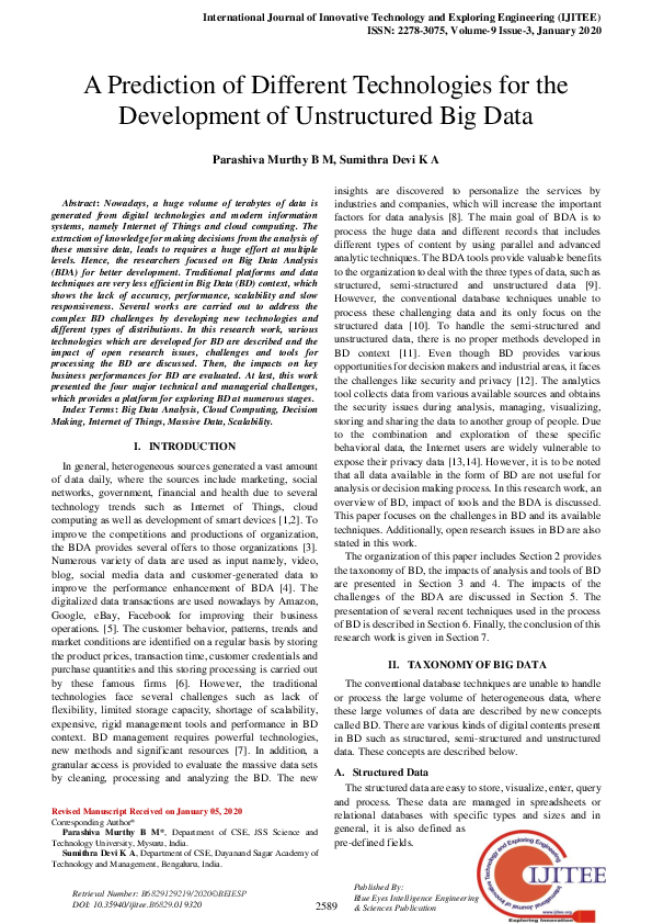 (PDF) A Prediction of Different Technologies for the Development of ...