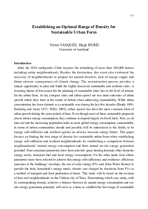 (PDF) Establishing an optimal range of density for sustainable urban form