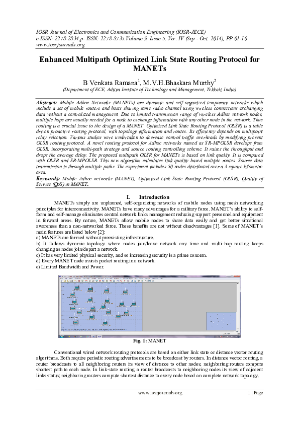 (PDF) Enhanced Multipath Optimized Link State Routing Protocol for MANETs B
