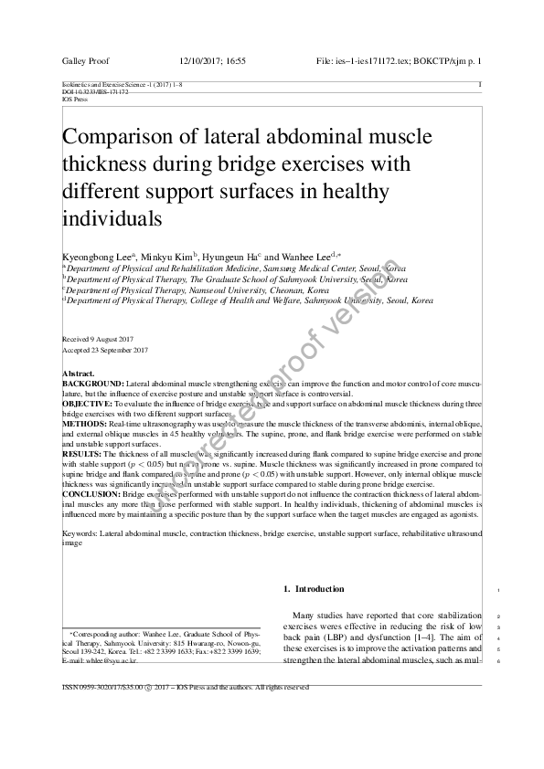 (PDF) Comparison of lateral abdominal muscle thickness between ...