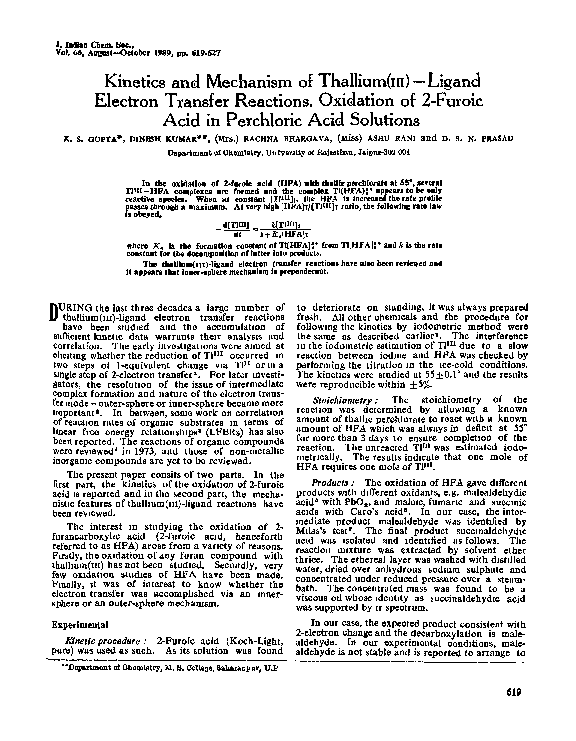 (PDF) Kinetics and Mechanism of Thallium(III)- Ligand Electron Transfer ...