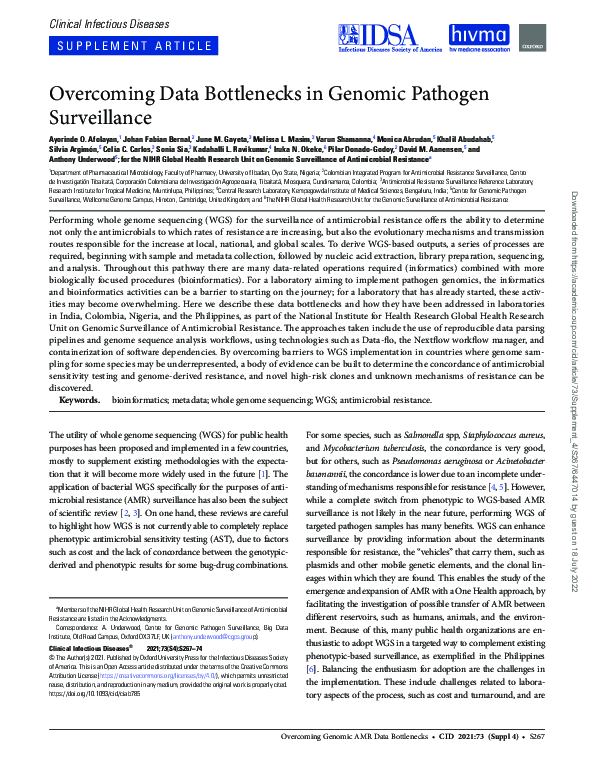 (PDF) Overcoming Data Bottlenecks in Genomic Pathogen Surveillance