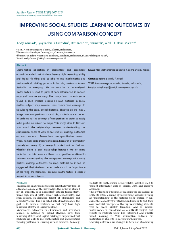 (PDF) Improving Social Studies Learning Outcomes by Using Comparison ...
