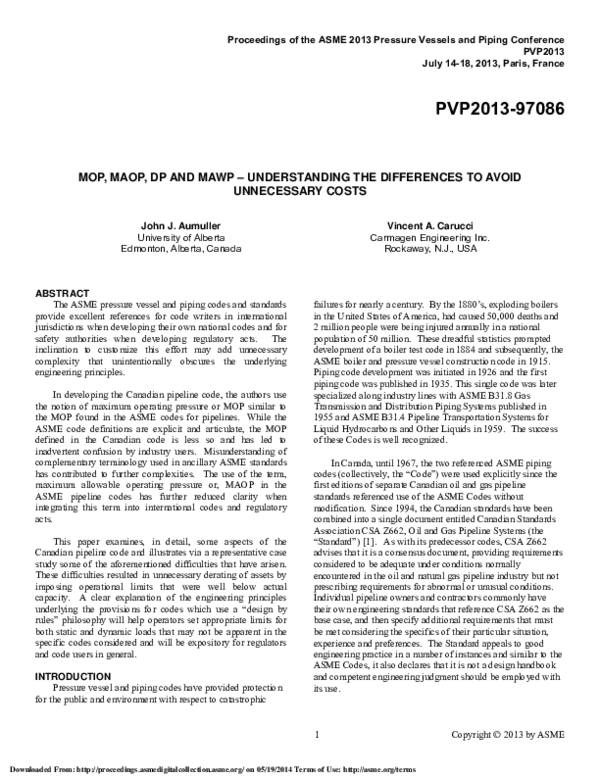 (PDF) MOP, MAOP, DP and MAWP: Understanding the Differences to Avoid ...