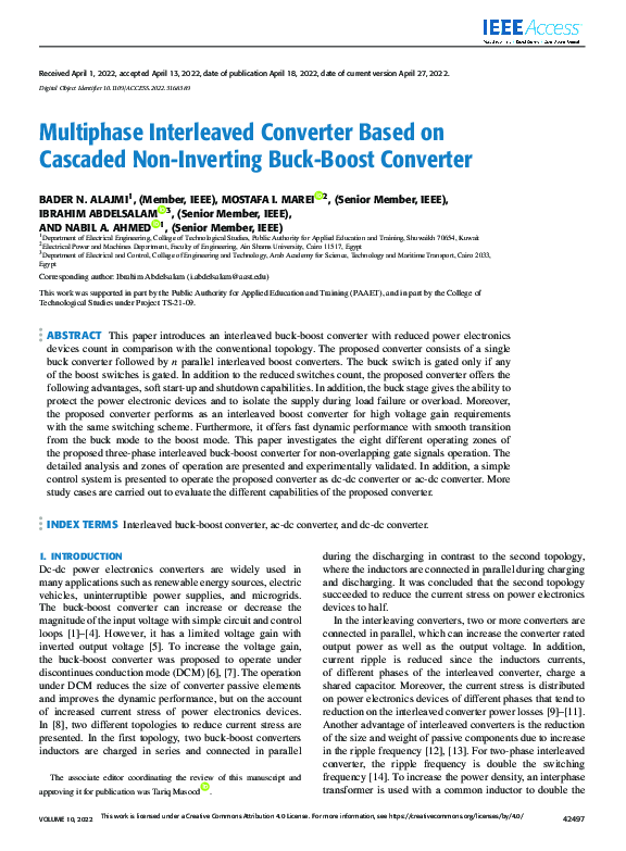 (PDF) Multiphase Interleaved Converter Based on Cascaded Non-Inverting ...