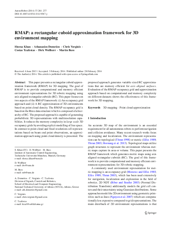 RMAP: a rectangular cuboid approximation framework for 3D environment mapping