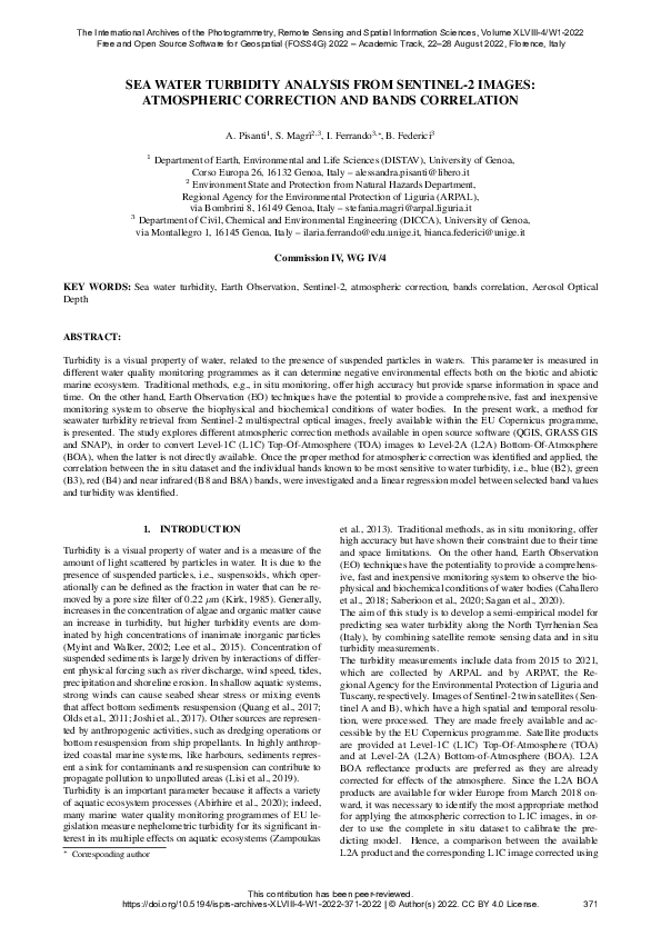 (PDF) Sea Water Turbidity Analysis from SENTINEL-2 Images: Atmospheric ...